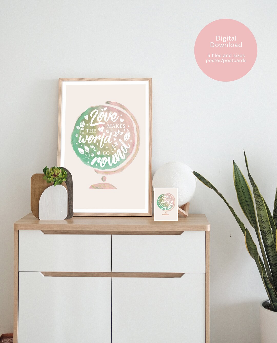 Poster/cards Set (digital) „love Makes the World Go Round“, Poster ...