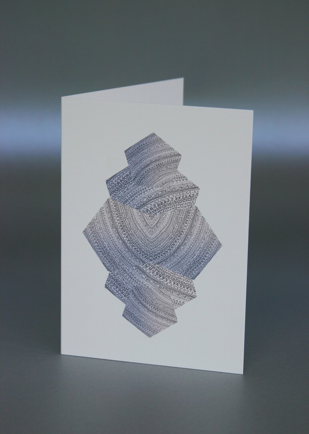 Folding Card "change", Hand-drawn Pattern in Angular Crystal Shape in ...