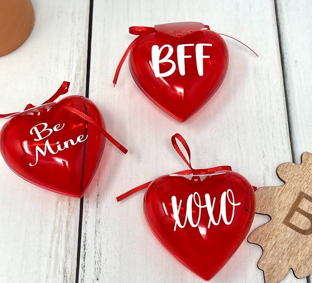 Heart Candy Box/hearts Valentines Day/fillable Heart/valentine Plastic ...