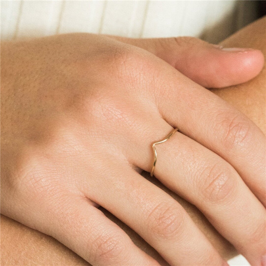 14K Gold Filled Wishbone Ring, Dainty Ring, Minimalist Ring, Water ...