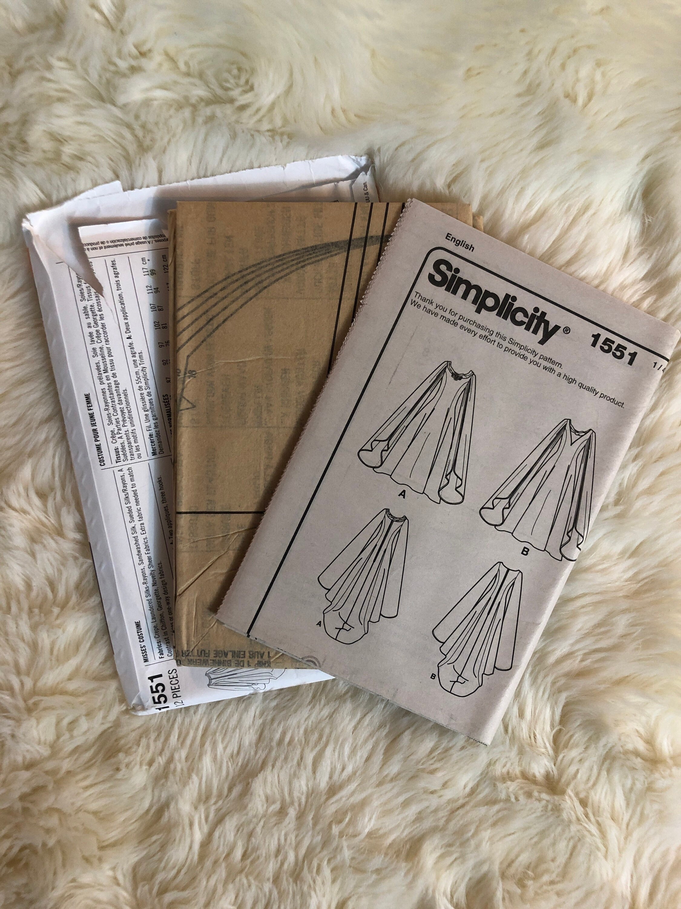 Simplicity Costume Pattern 1551 Gown With Train and Floor - Etsy