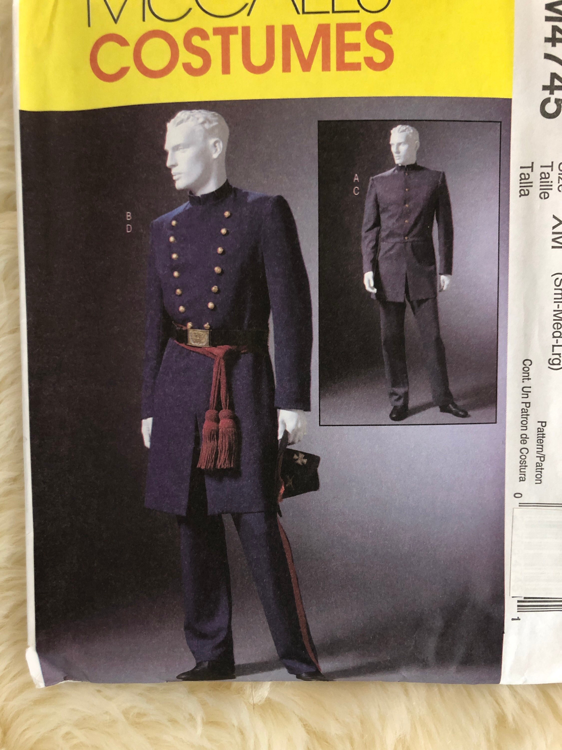 Men’s Civil War Era Coat and Trousers Mccall’s Sewing Pattern M4745 ...