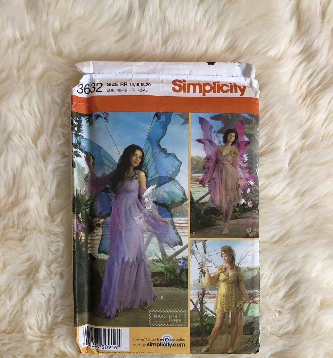 Simplicity Costume Pattern 3632 Sizes 14-20 Fairy - Etsy