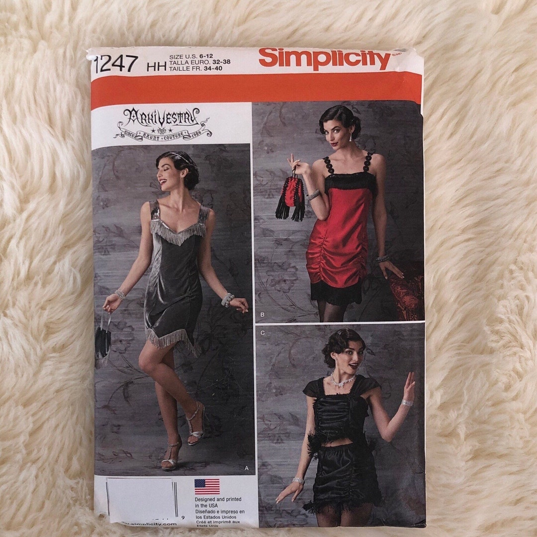 Simplicity 20s Flapper Costume Pattern 1247 Size 6-12 - Etsy