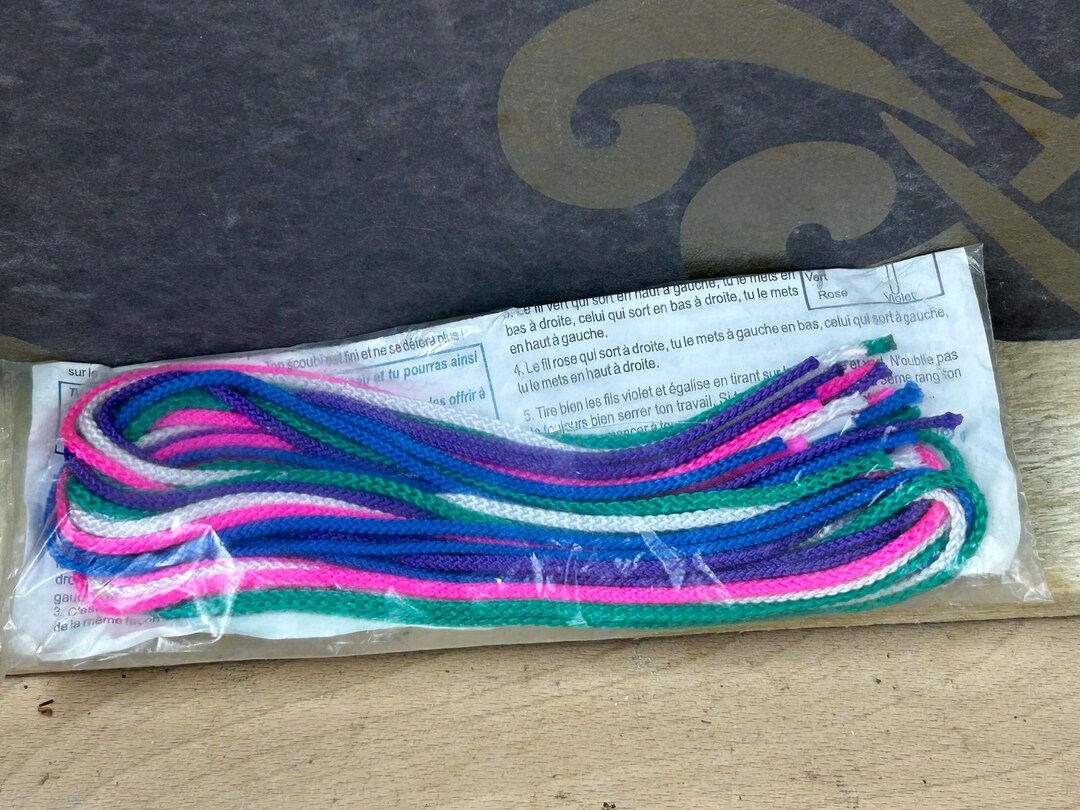 Scoubidou Strings - Vintage - Closed Bag With Scoubidou Strings - Etsy