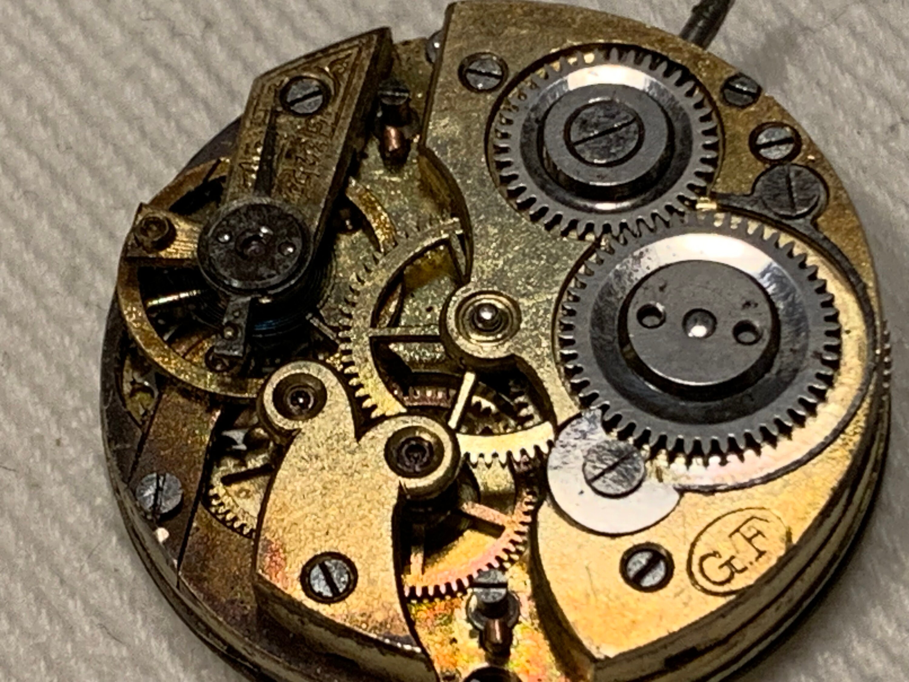 Set of 2 Antique Enamel Watch Dials/movement Plates - Watch Parts ...