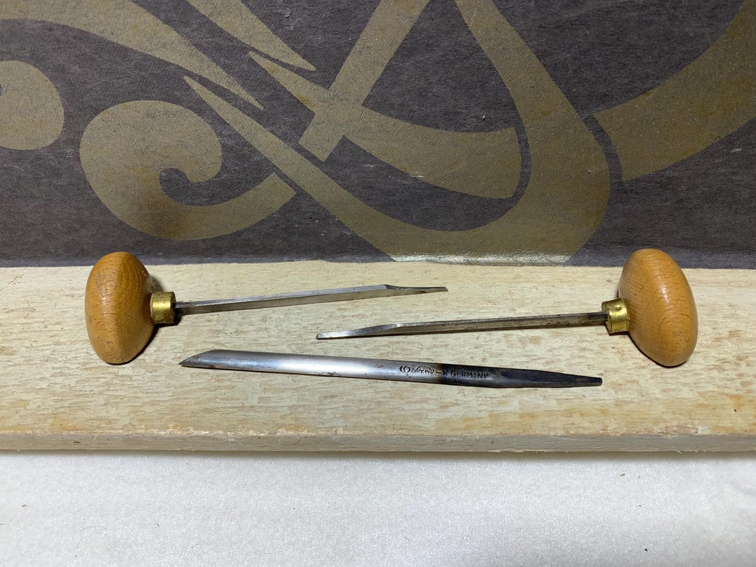 Antique Tools - Set of Awls With Wooden Handles - Leatherworking ...