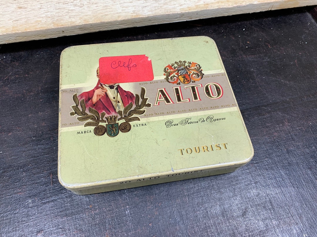 Vintage Tin Box - Alto Cigars - Alto Tourist - Tobacciana - Etsy