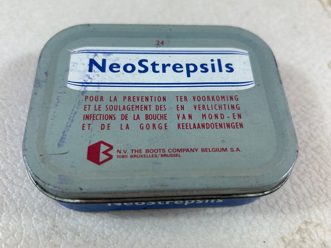 Vintage Tin Neo Strepsils - Tin Box - Antiseptic Lozenges - Etsy