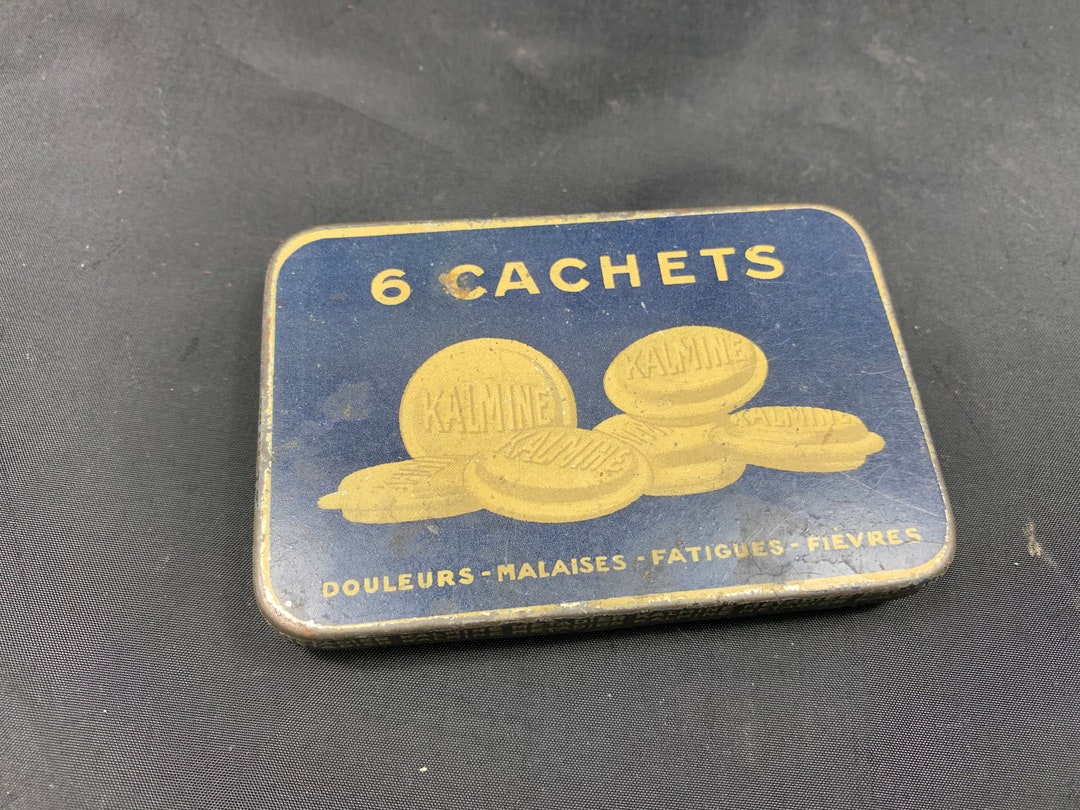 Vintage Tin French Medicine Tin Box 6 Cachets Douleurs Malaises ...