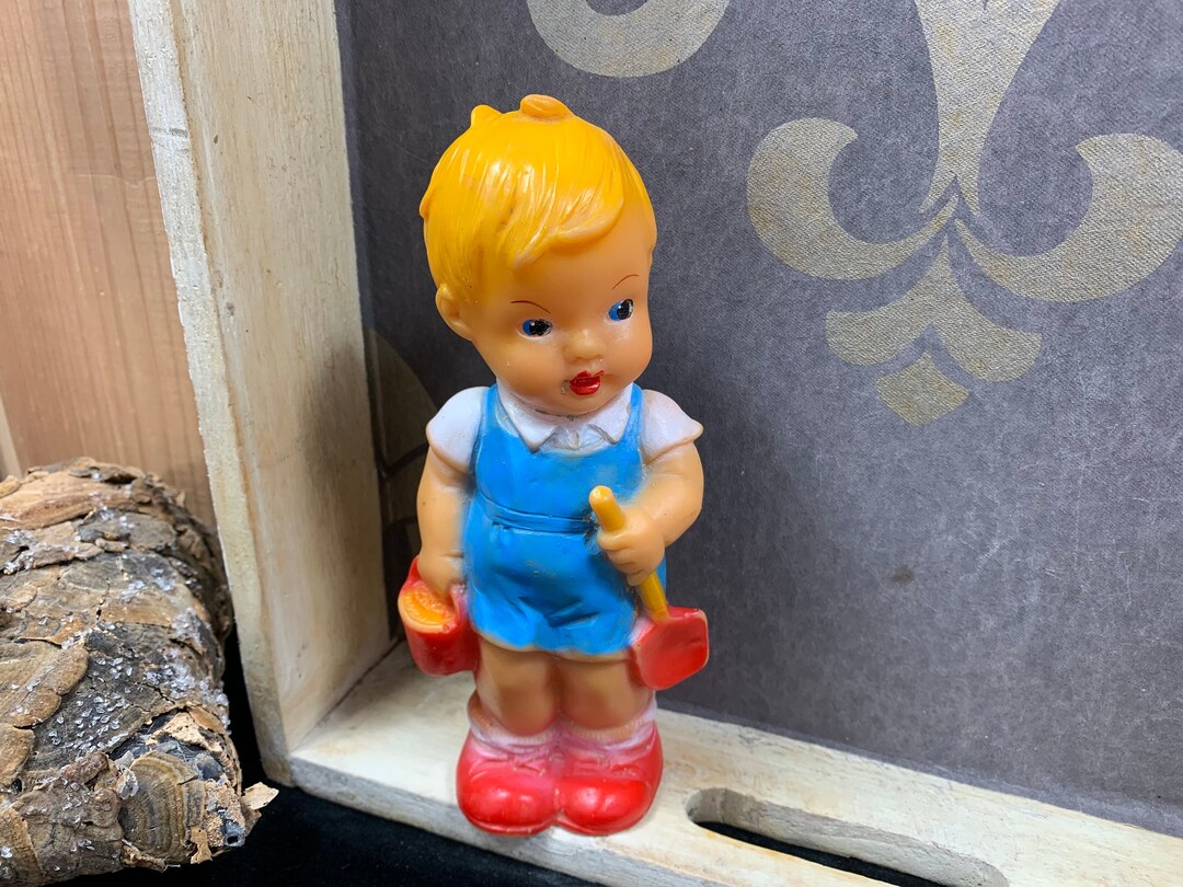 Rare Antique Squeaker Doll of a Sweet Boy Squeeze Doll Rubber Doll ...