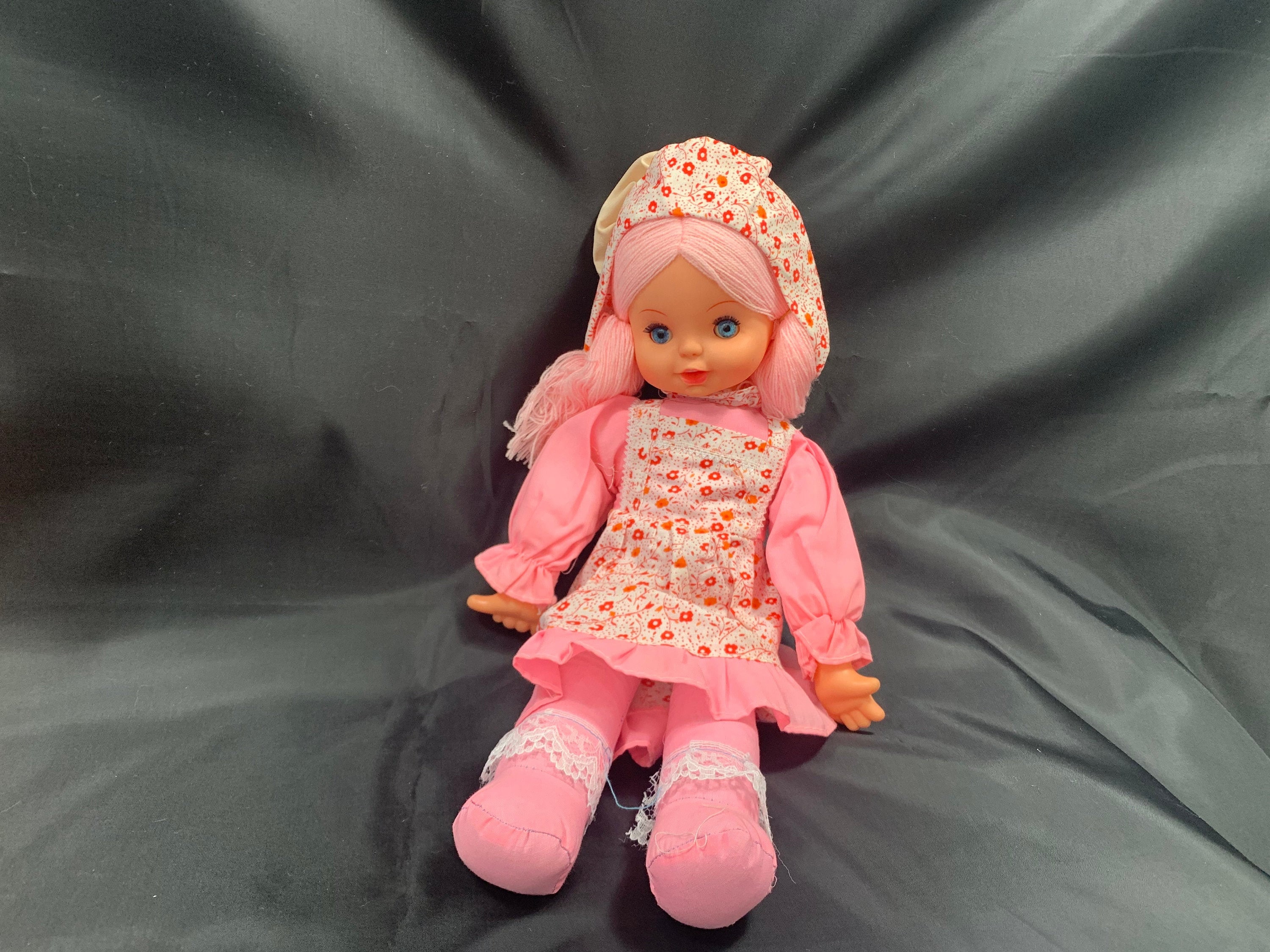 Cute Rag Doll With Pink Yarn Hairs 37 Cm Jack Et Lisa and Nostalgia ...
