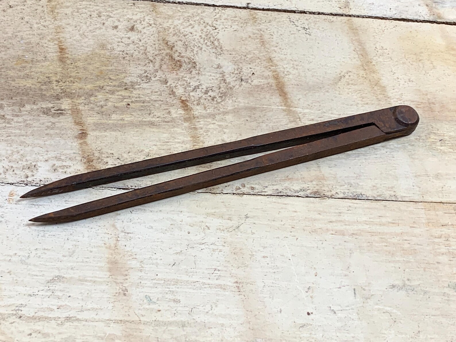 Old Rusty Compass With Dry Points - Antique Iron Drawing Divider ...
