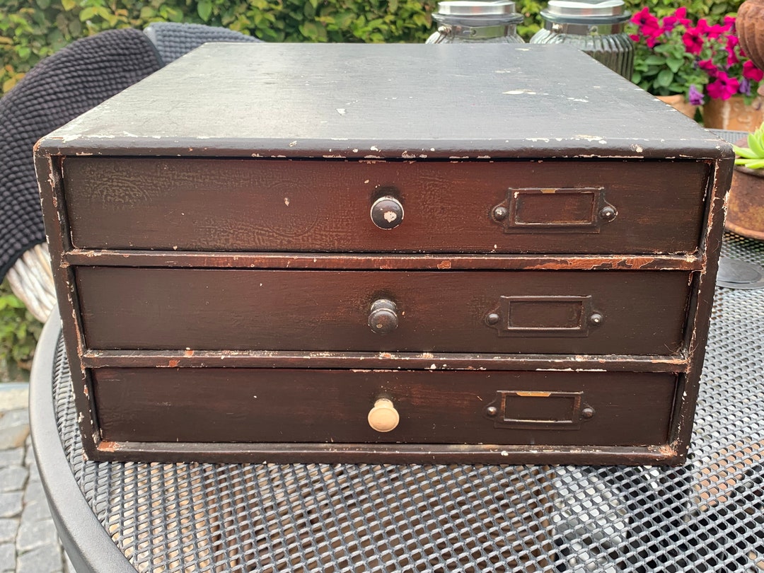 Haberdashery Box With Drawers French Vintage Old Haberdashery Cabinet 3 ...