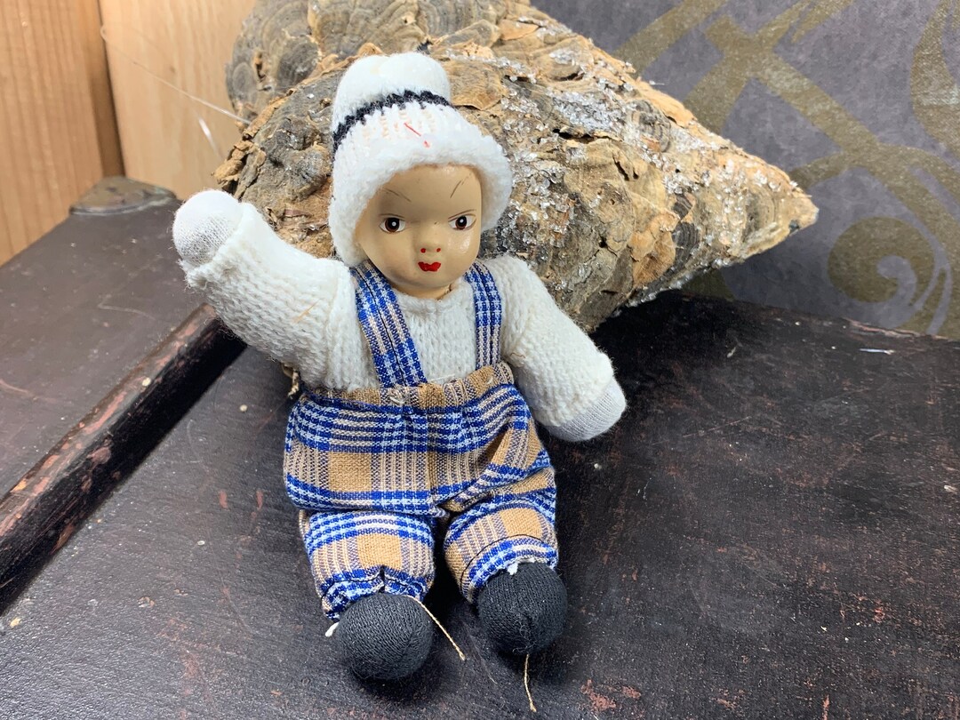 Unique Vintage Doll With Porcelain Head, the Body is Filled With Sand ...