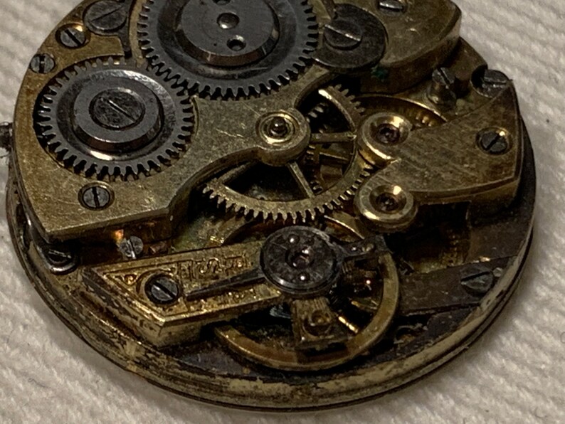 Set of 2 Antique Enamel Watch Dials/movement Plates - Watch Parts ...