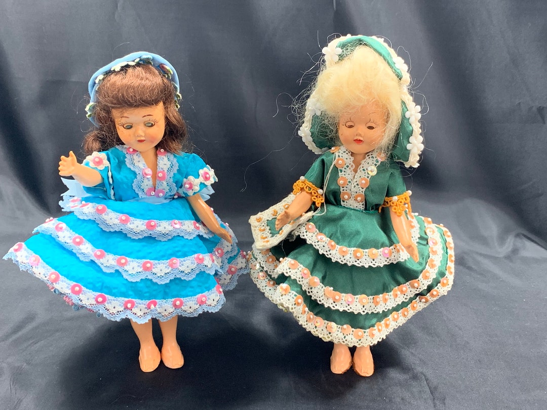 Set of 2 Cute Dolls in Traditional Costume - Doll Roddy - Made in ...