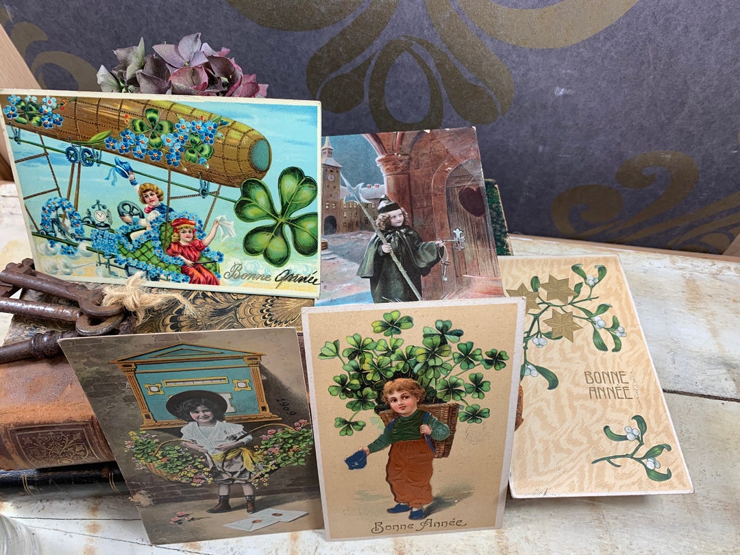 Antique Greeting Cards New Year Cards Written Cards Old Cards 1910s ...