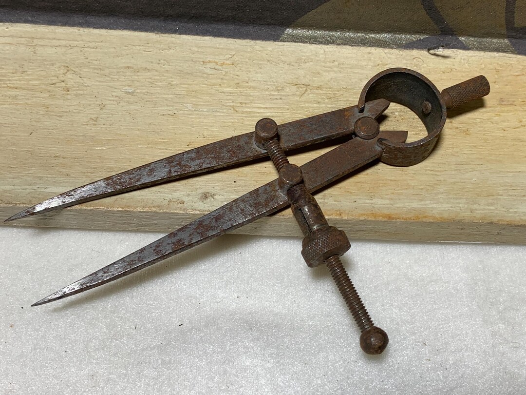 Antique Metal Outdoor Compass / Measuring Instrument - Adjustable ...