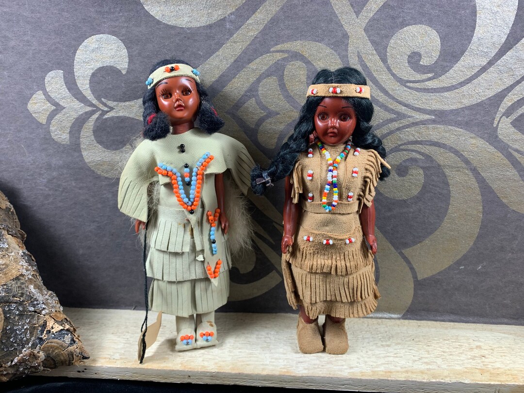 Two Lovely Dolls in Traditional Costumes - Handmade - Canada - BLM - 20 ...
