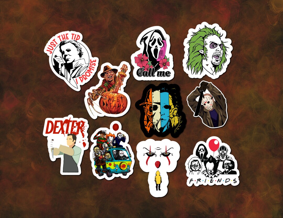 Horror Sticker Bundle, Halloween Stickers, Horror Movie, Sticker Pack ...