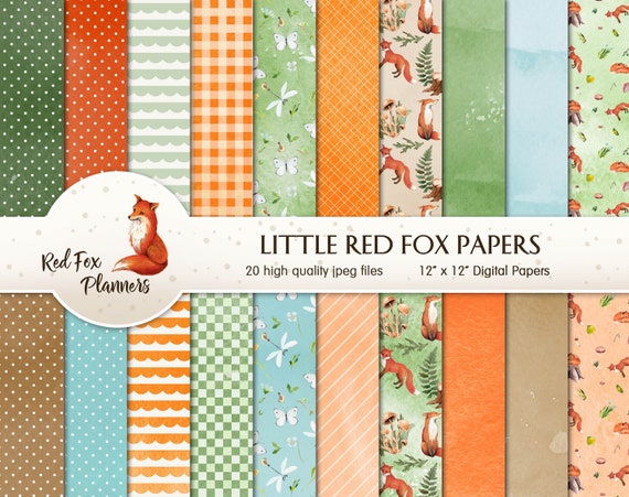 LITTLE RED FOX Digital Paper Pack 20 Quantity nature | Etsy