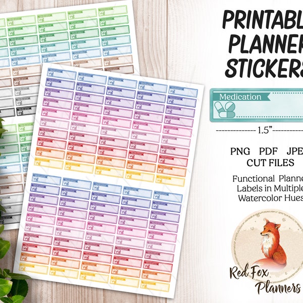 Printable Medication Stickers - Etsy