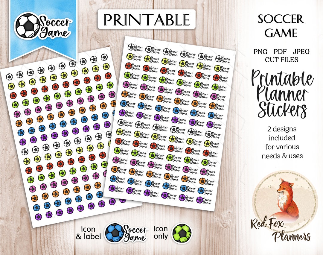 SOCCER GAME Functional Digital Printable Stickers, Instant Download ...