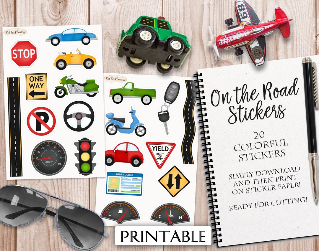 DRIVING Stickers 20 Digital Printable Stickers, Instant Download ...