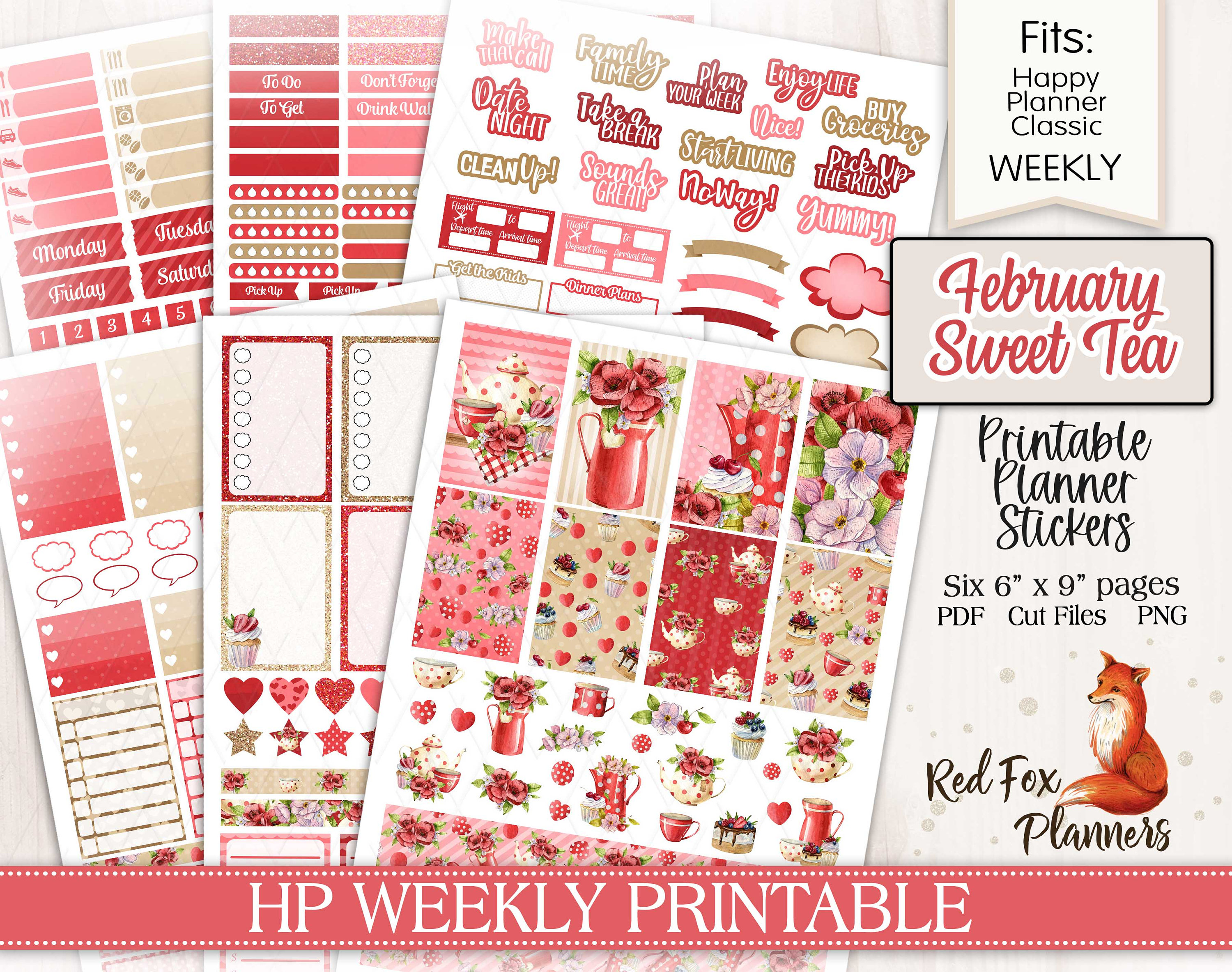 FEBRUARY Sweet Tea Happy Planner Classic (HP) Printable Weekly Planner ...