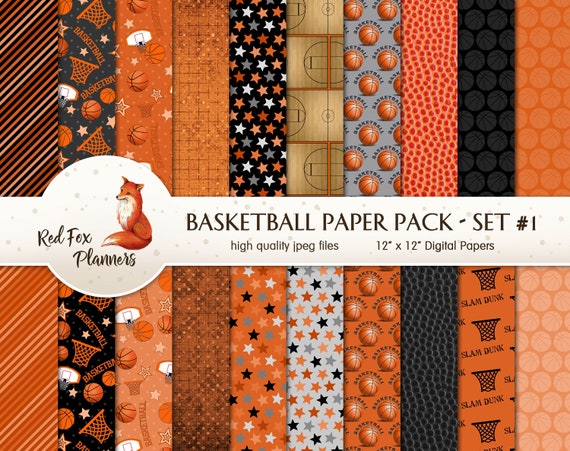BASKETBALL Set 1 Digital Paper Pack 20 Quantity Hoops - Etsy