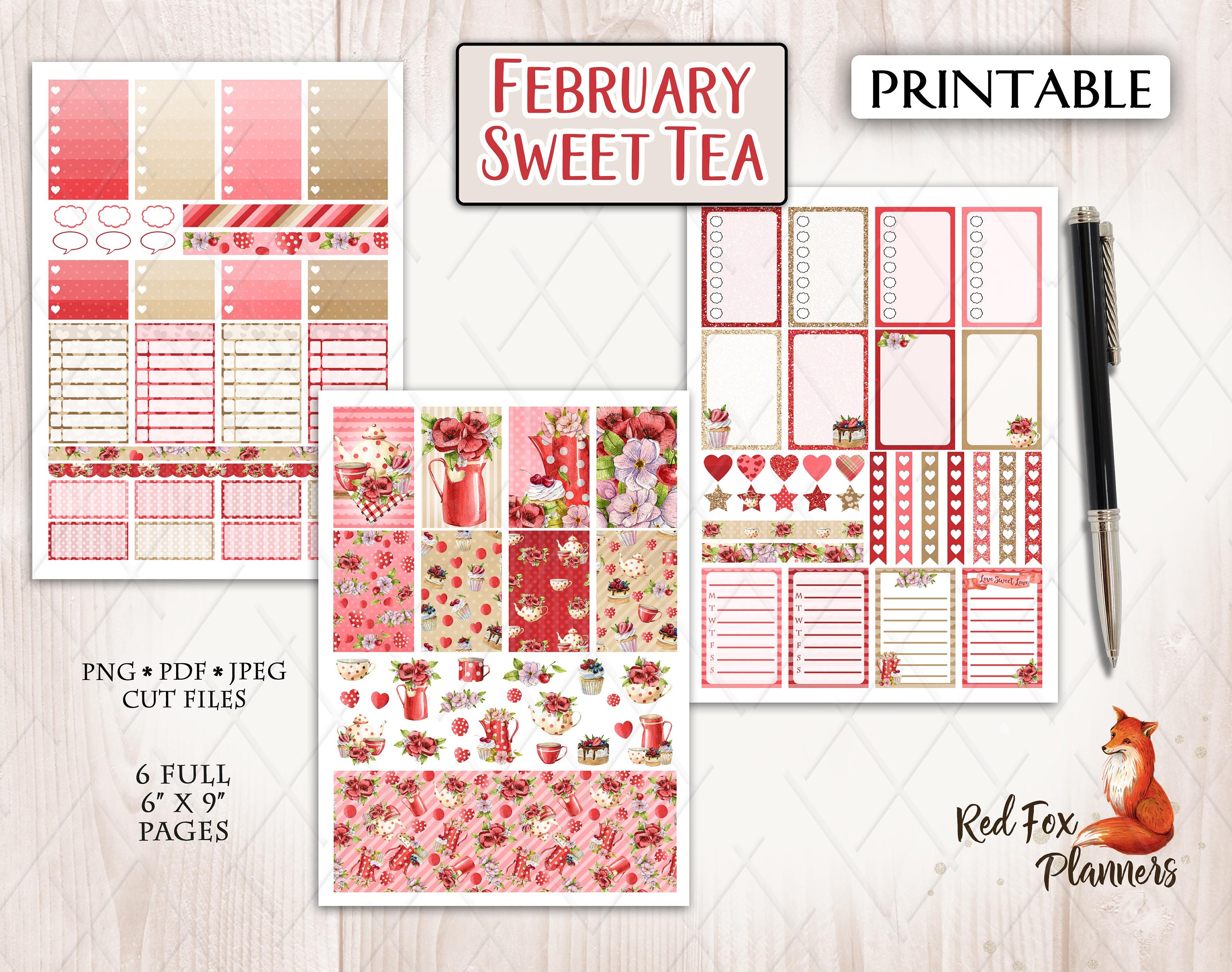 FEBRUARY Sweet Tea Happy Planner Classic (HP) Printable Weekly Planner ...