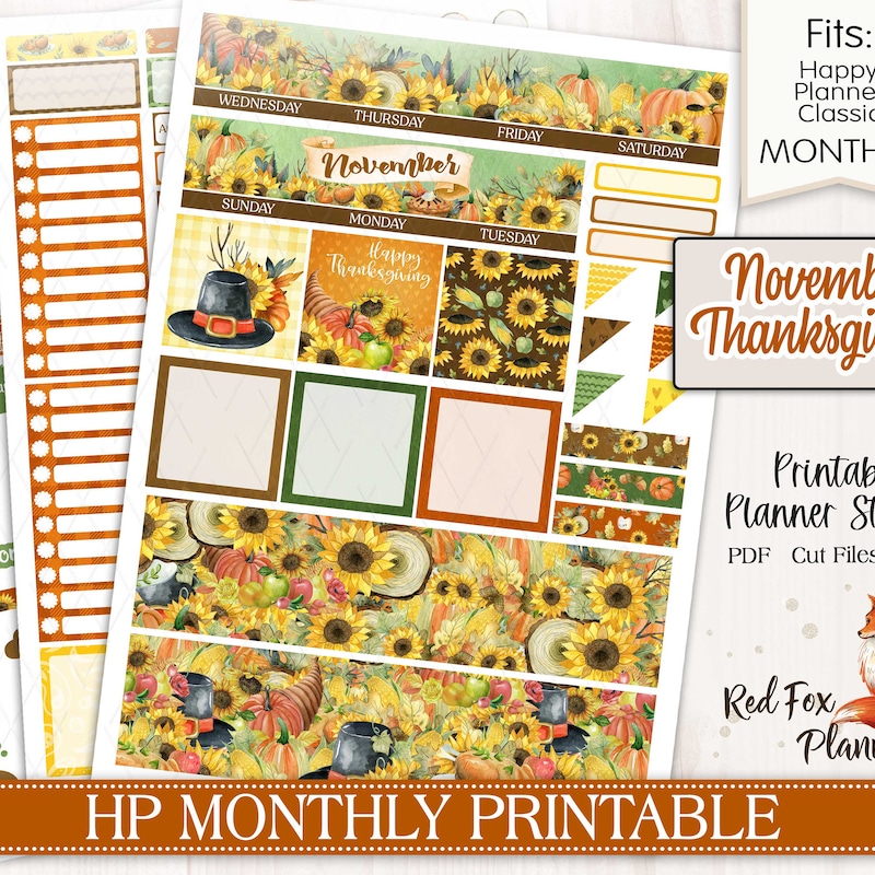 November Stickers Journal - Etsy