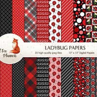 Ladybug Digital Paper Background Pattern, Scrabpook Printables, Instant ...
