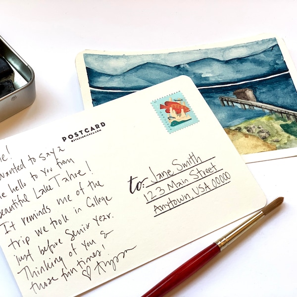 Watercolor Postcards - Etsy