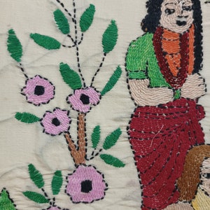 Handmade Hindu God - Lord SHRI RAM Tapestry, Indian Vintage Art Bengali ...