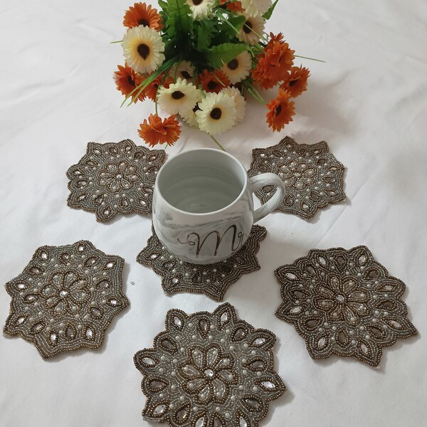 Beaded Coasters - Etsy