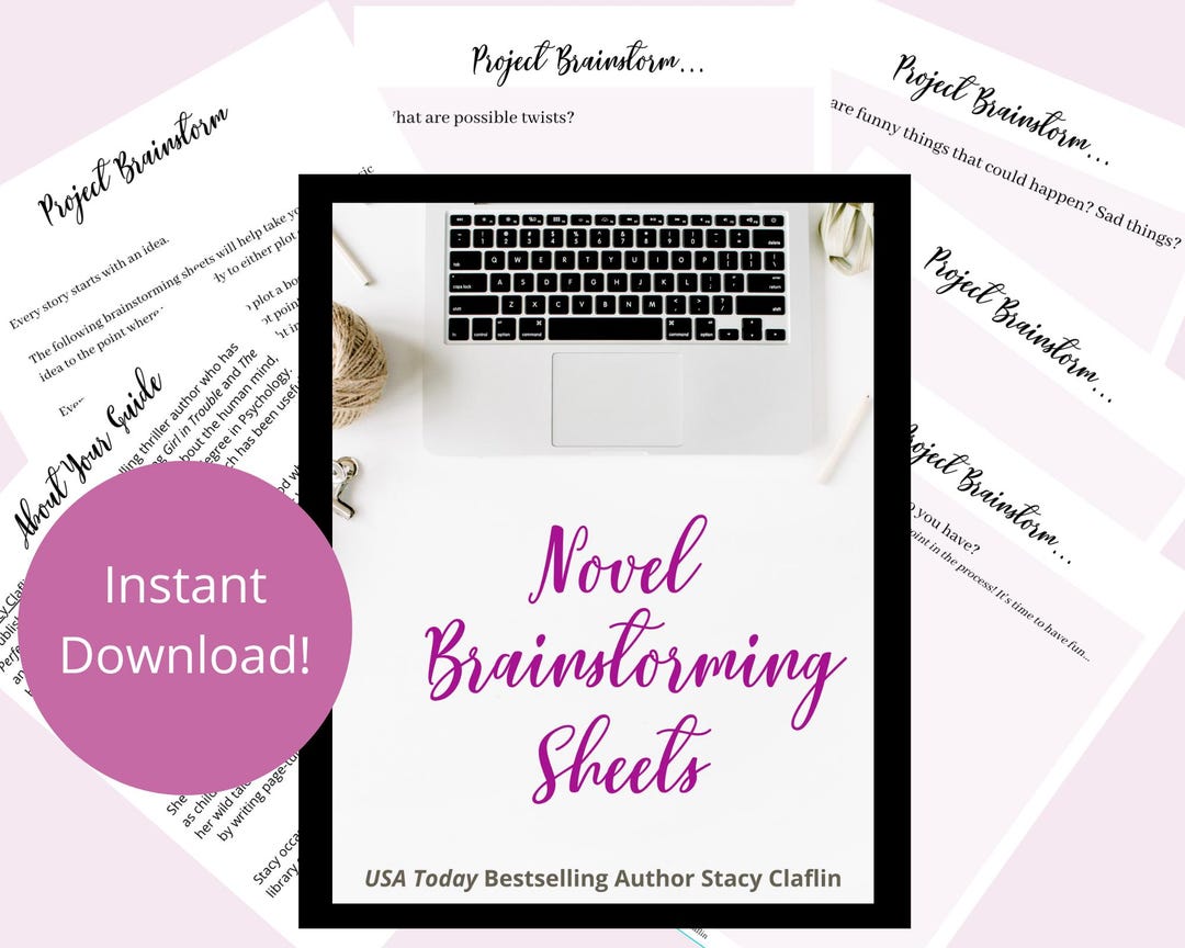 Novel Brainstorming Worksheets for Writers, Authors, Novelists ...