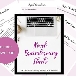 Novel Brainstorming Worksheets for Writers, Authors, Novelists ...