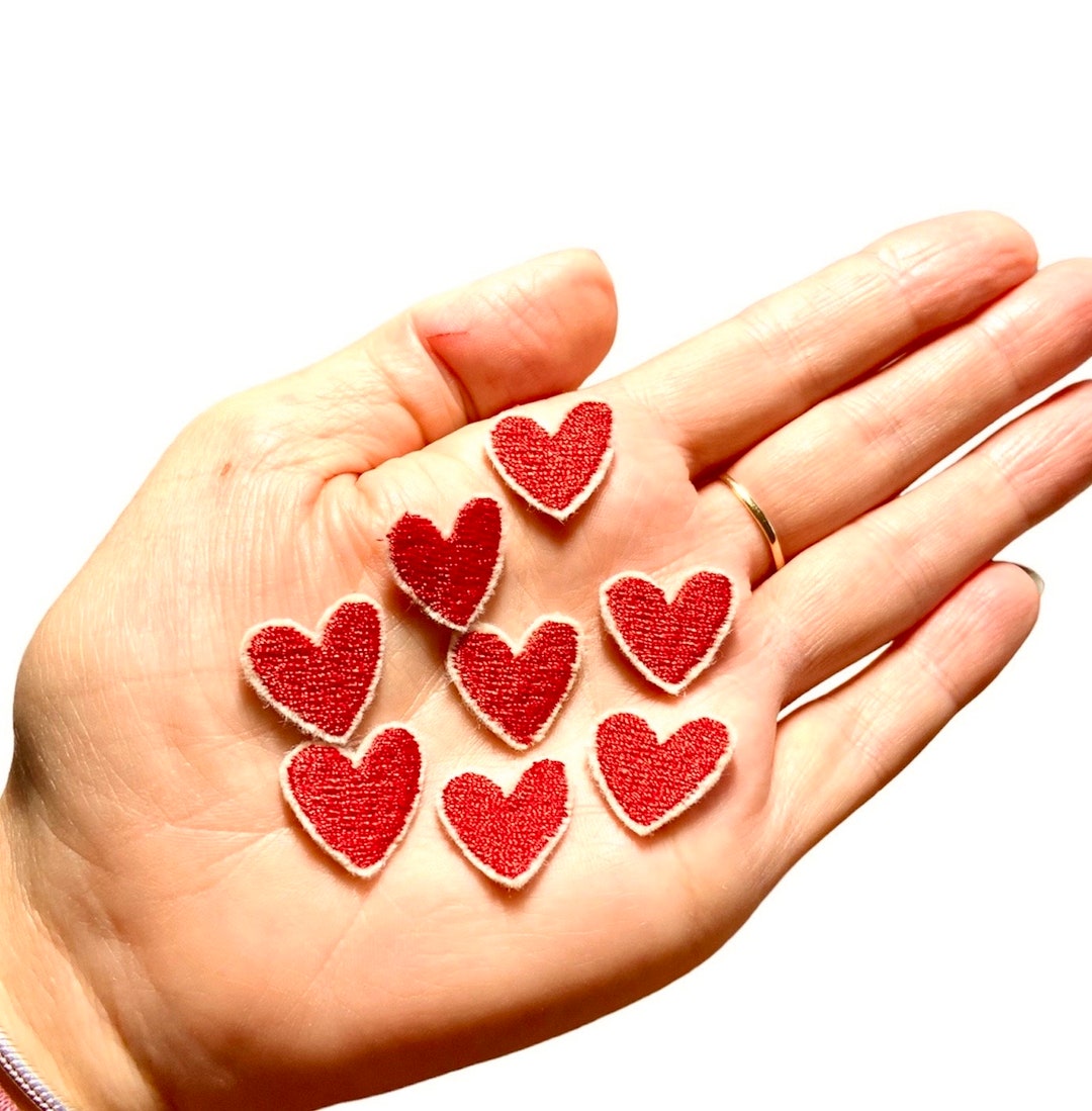 Tiny Red Heart Patch, Red Heart Badge, 90's Girly Badge, DIY Embroidery ...