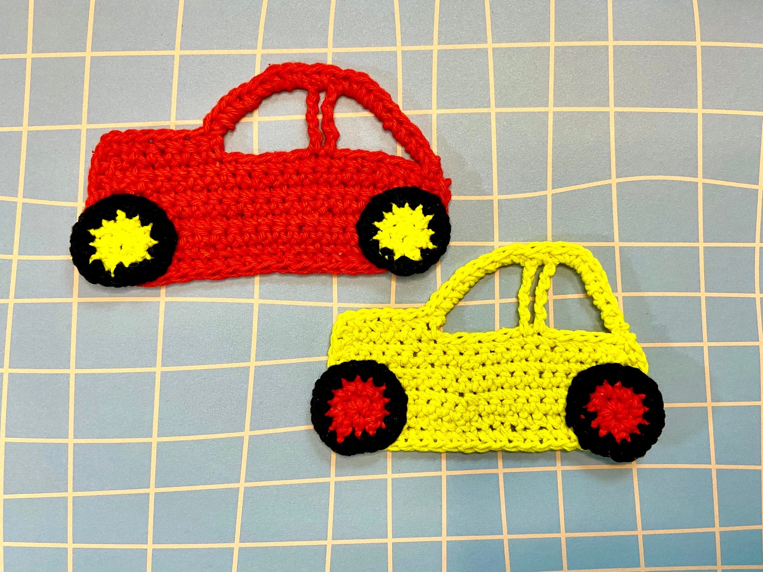 Crochet Car Applique,car Applique Green Car, DIY Applique, Applique for ...