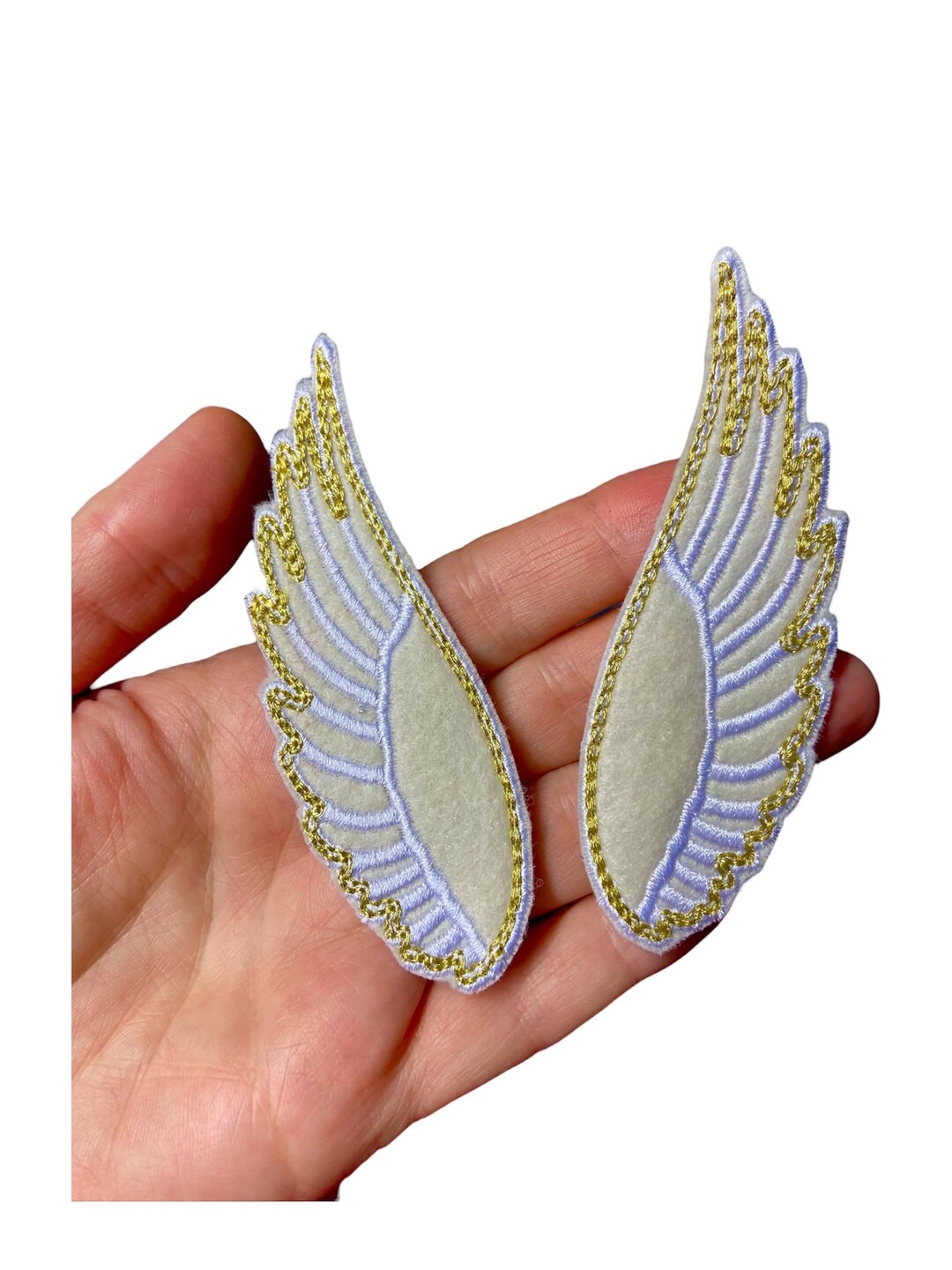 Patch With Archangel Wings. Silver/gold Metal Angel Wing Patch. Small ...