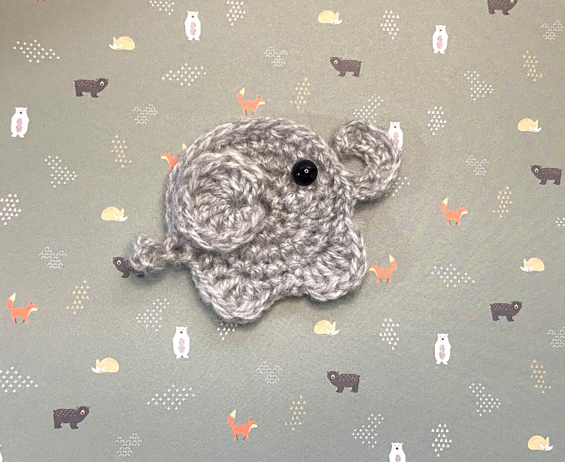 Crochet Elephants, Elephant Applique, Craft Supplies, Decorations ...