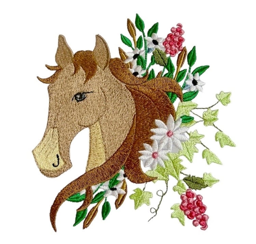 Horse Applique Patch Equestrian, Western Badge, Iron On, Horse Head ...