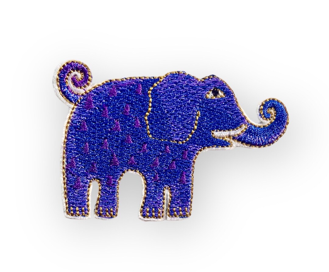 Elephant Elephant Patch Iron on Multicolor Elephant Patch Blue Elephant ...