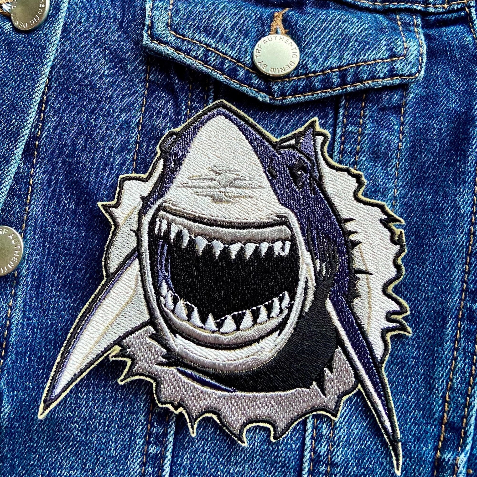 Realistic Great White Shark Patch Iron-on/sew-on Applique for Clothing ...