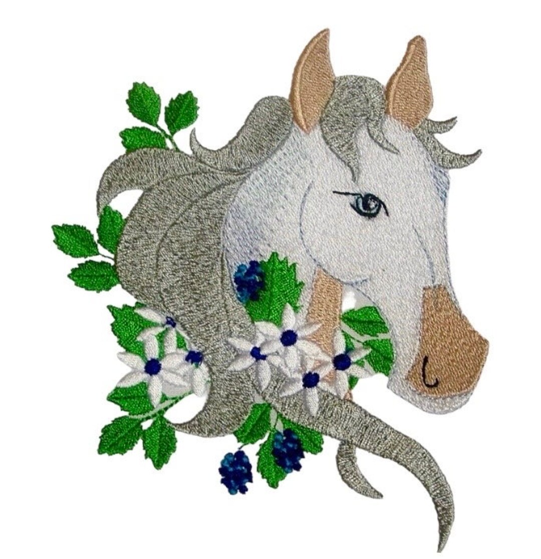 Horse Applique Patch Equestrian, Western Badge, Iron On, Horse Head ...