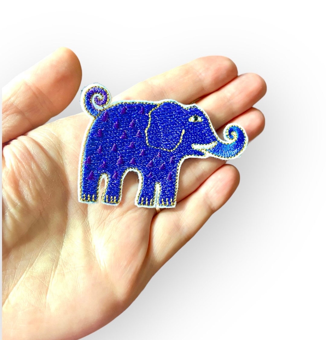 Elephant Elephant Patch Iron on Multicolor Elephant Patch Blue Elephant ...