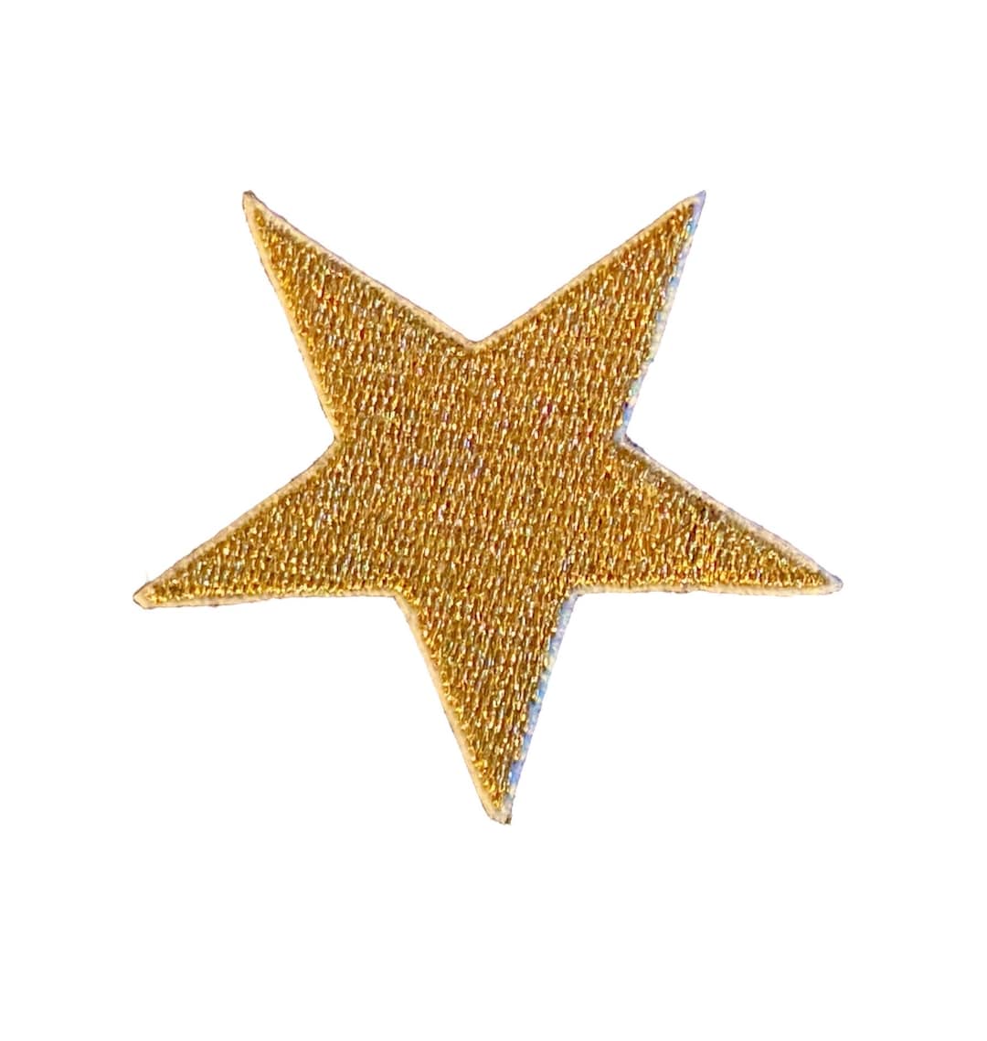 Large Gold Star Iron-on Patch, 90s Bling Star Badge, DIY Embroidery ...