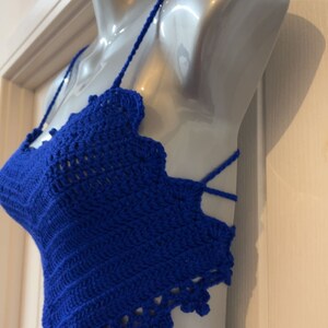 Blue Crochet Heart Crop Top - Etsy